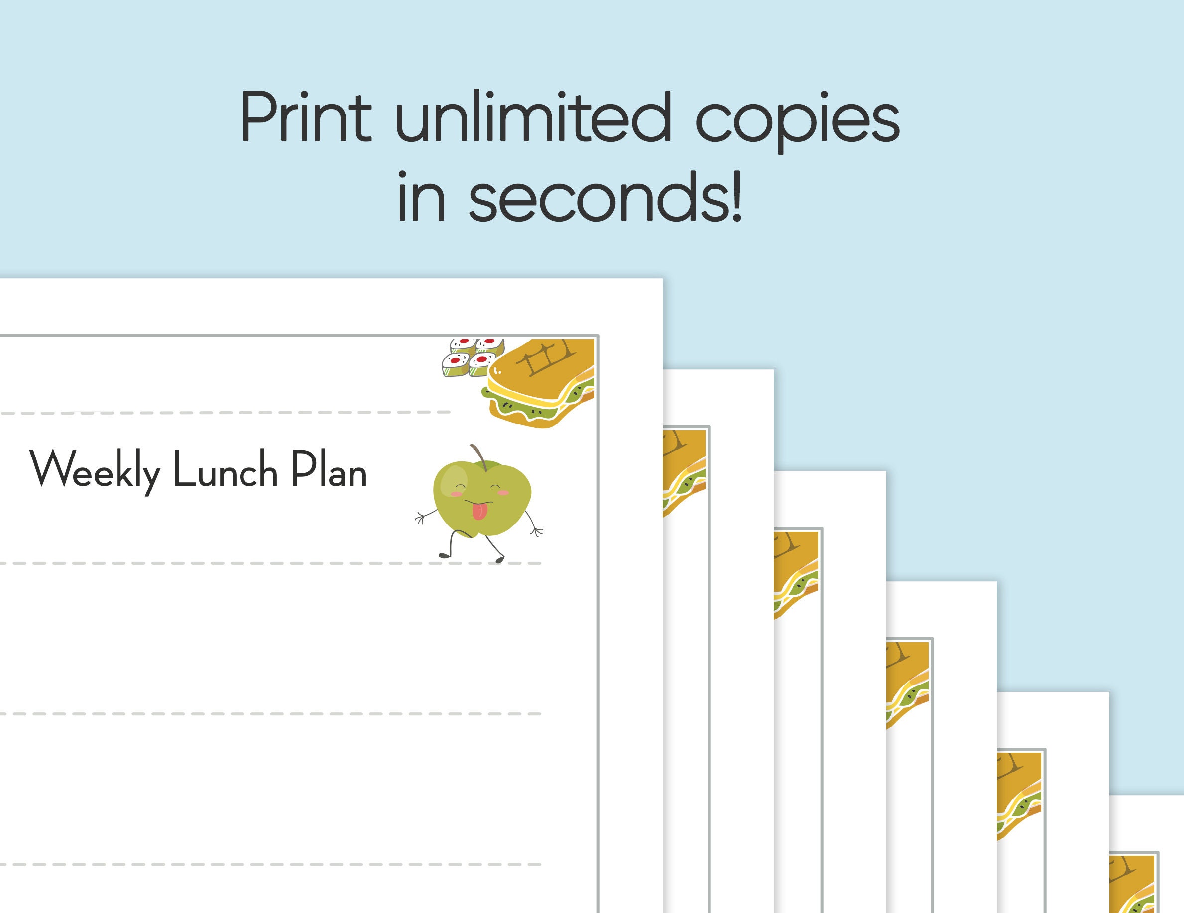 Kids Printable + Editable Weekly Lunch Planner | Simple Kids School ...