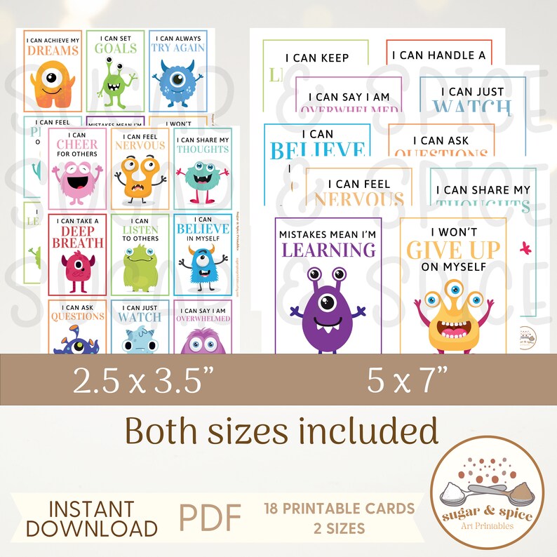 Positive Affirmation Cards for Kids Printable, Encouragement Flashcards ...