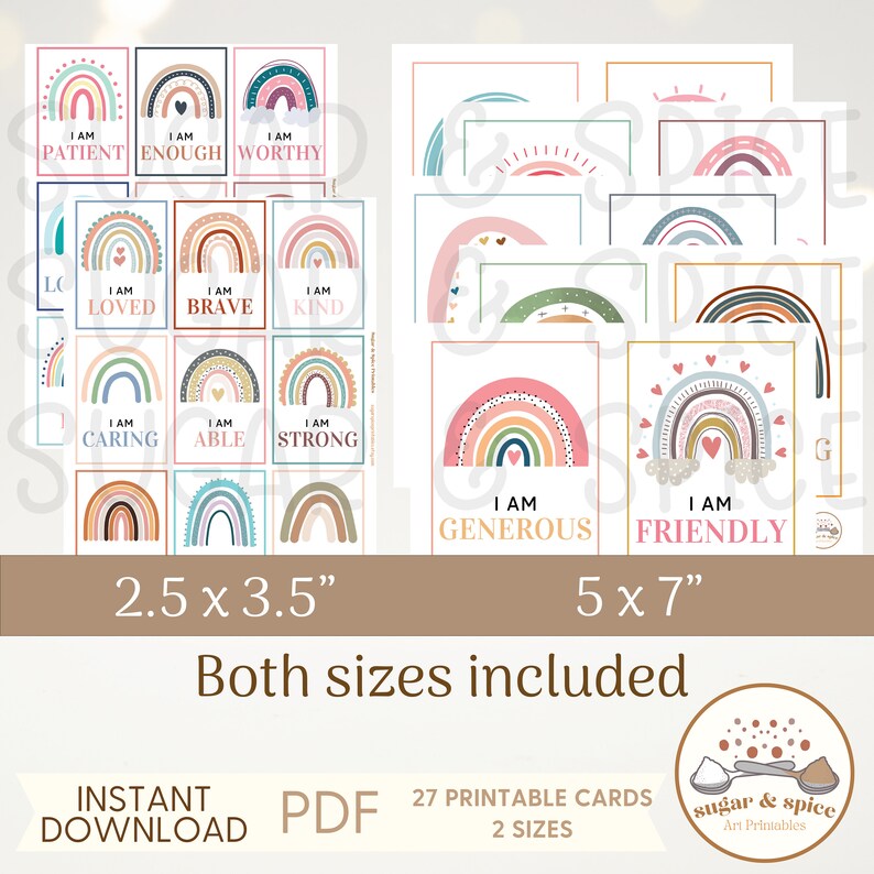 Positive Affirmation Cards for Kids Printable, Encouragement Flashcards ...