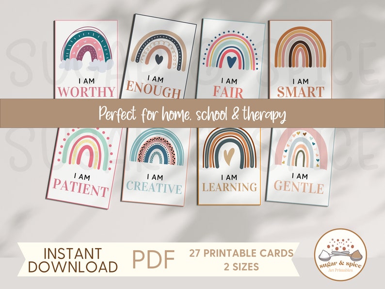 Positive Affirmation Cards for Kids Printable, Encouragement Flashcards ...