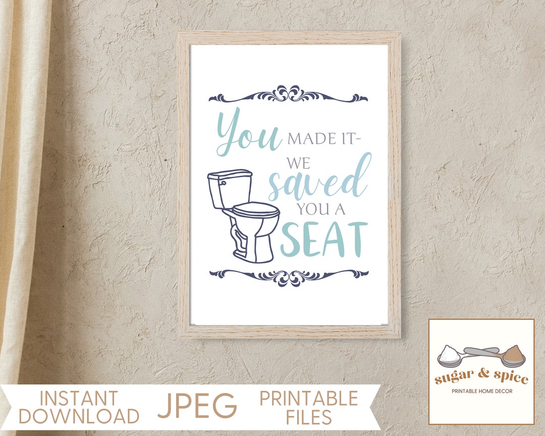 Toilet Reserved Seat Bathroom Sign You Made It Funny Bathroom - Etsy