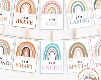 Positive Affirmation Cards for Kids Printable, Encouragement Flashcards ...