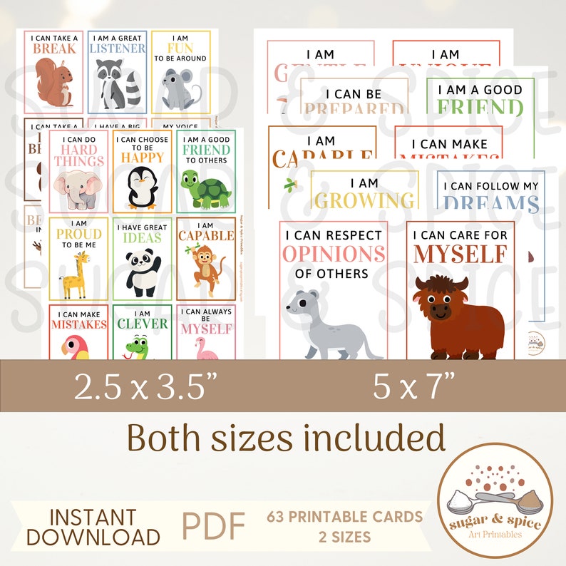 Positive Affirmation Cards for Kids Printable, Encouragement Flashcards ...