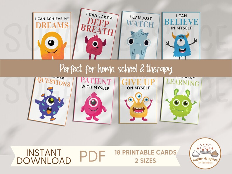 Positive Affirmation Cards for Kids Printable, Encouragement Flashcards ...