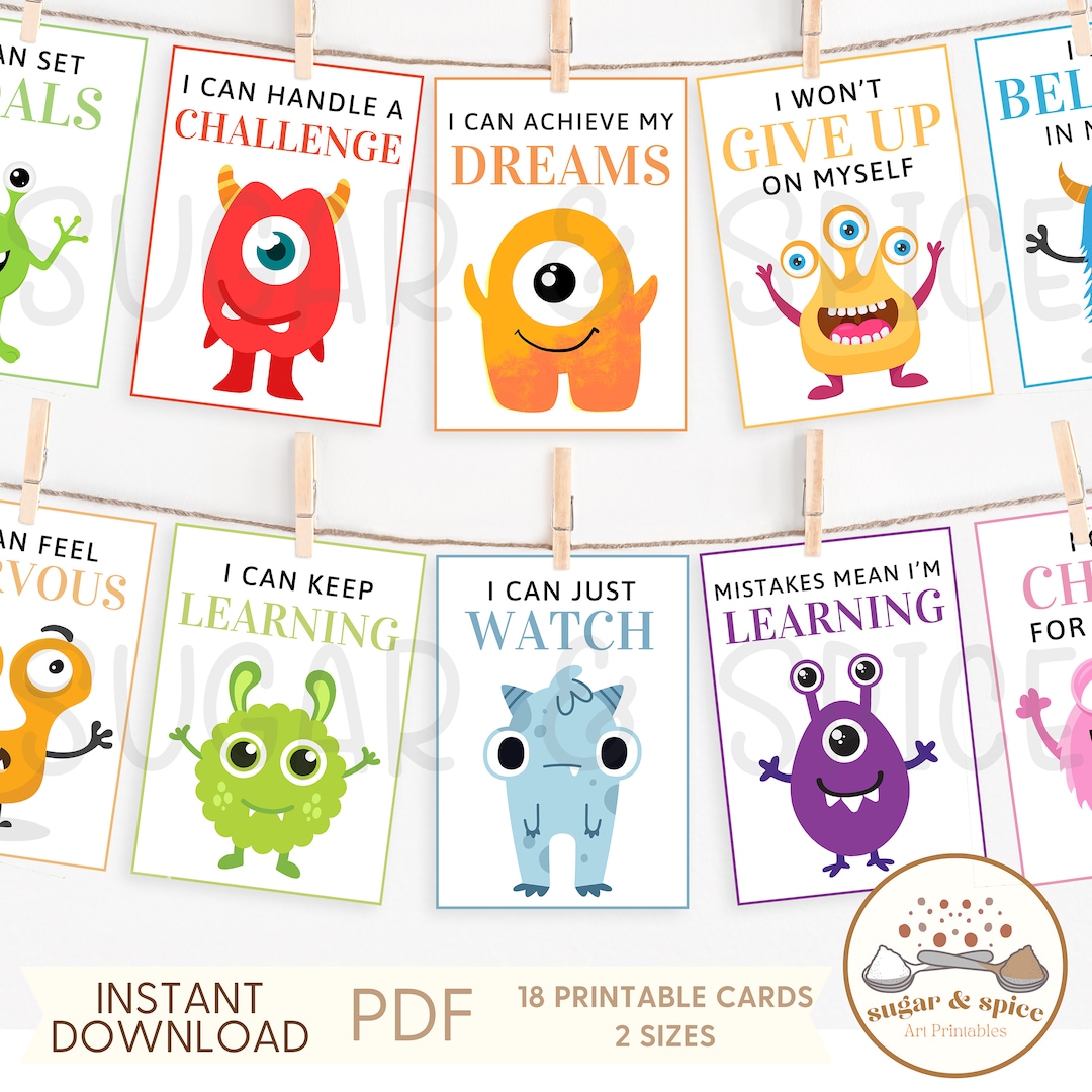 Positive Affirmation Cards for Kids Printable, Encouragement Flashcards ...