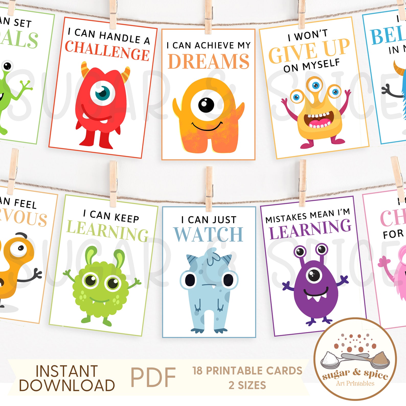 Positive Affirmation Cards for Kids Printable, Encouragement Flashcards ...