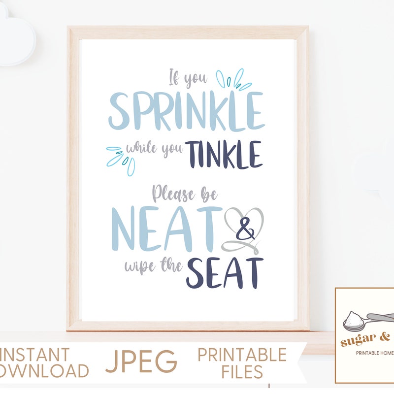 If You Sprinkle When You Tinkle Sign Printable - Etsy