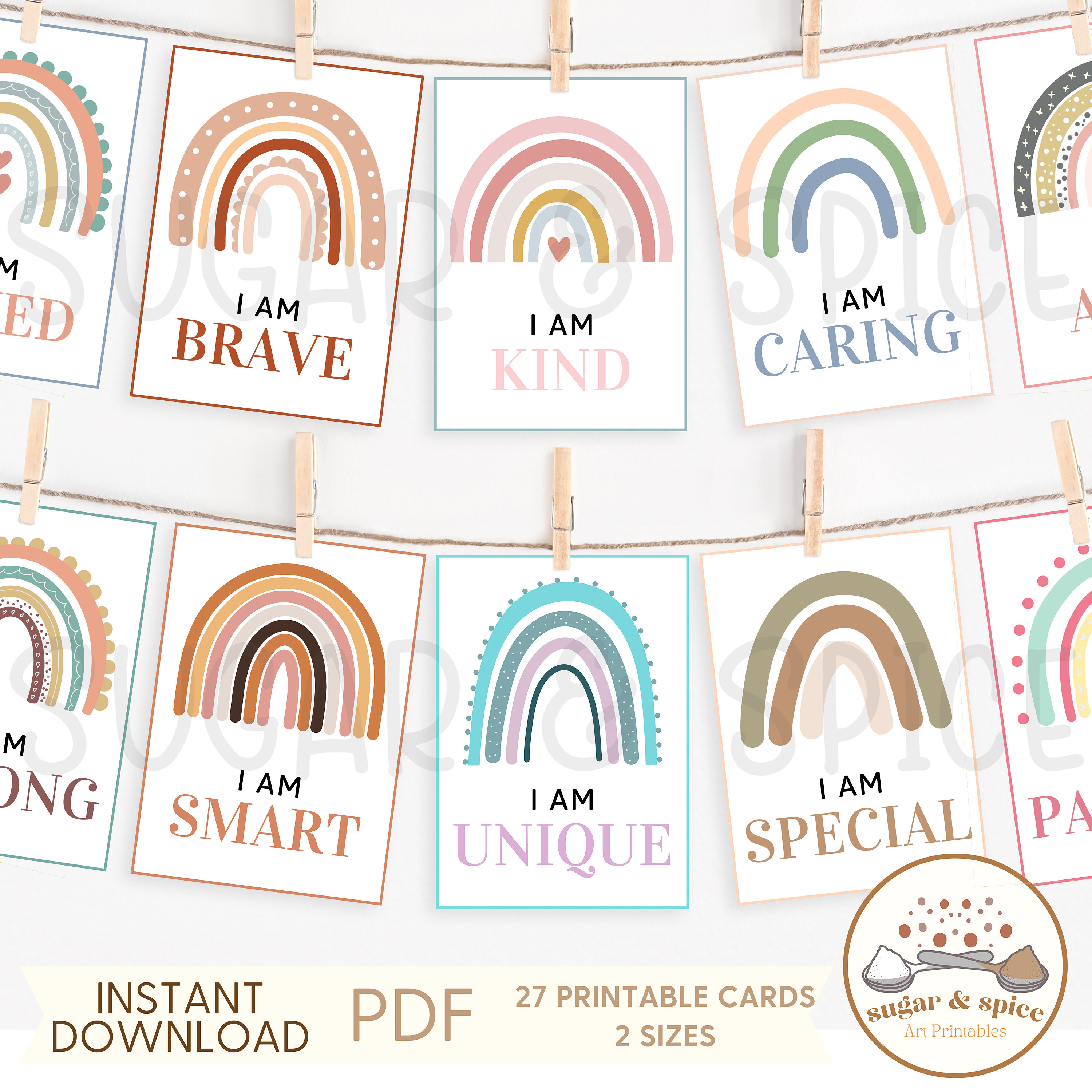 Positive Affirmation Cards for Kids Printable, Encouragement Flashcards ...