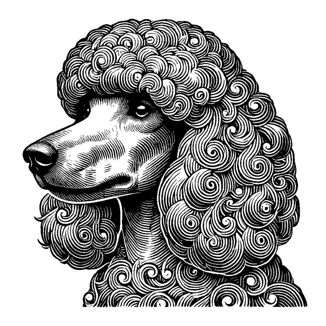 Standard Poodle SVG Line Art Collection: Volume 1 - Laser Engraving ...