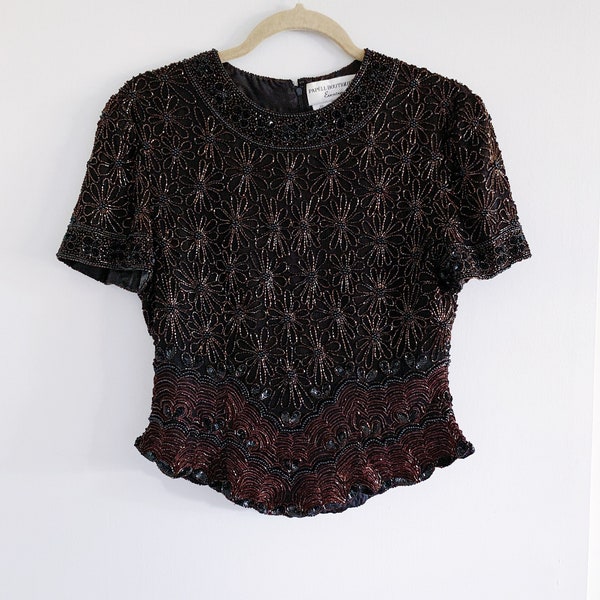 Black Beaded Top - Etsy