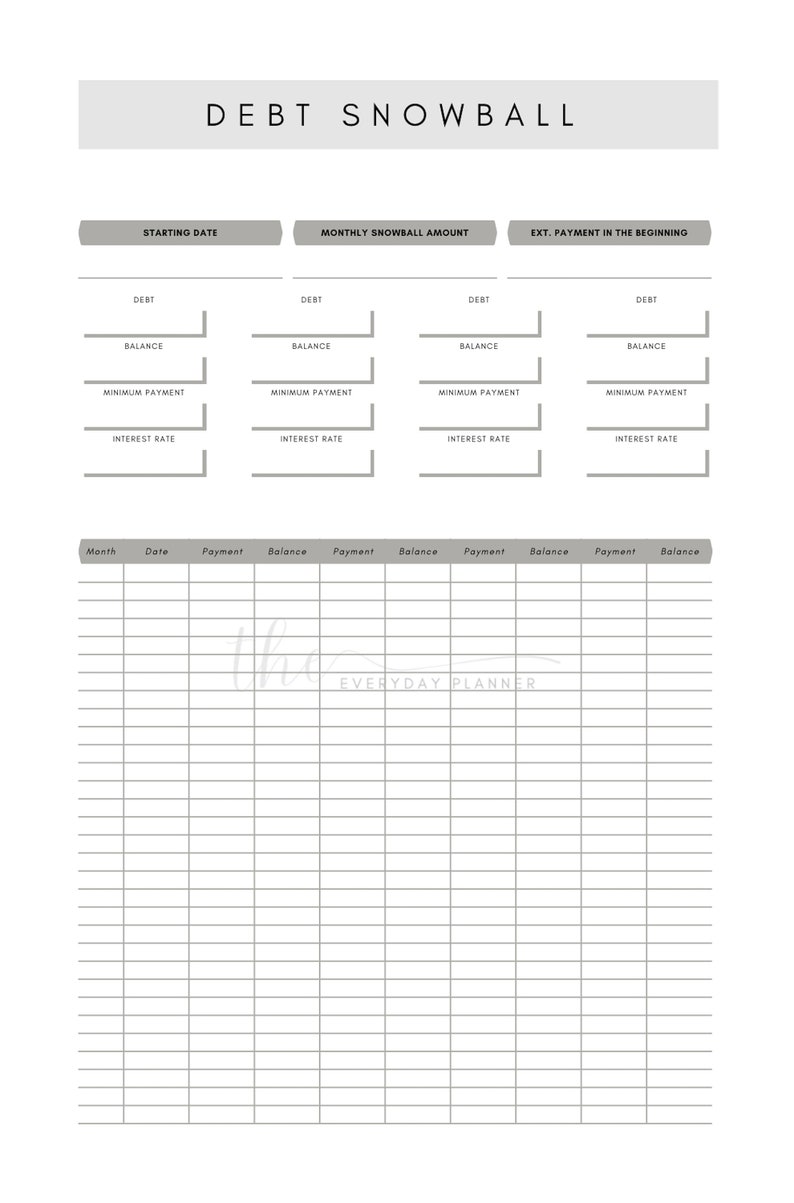 Debt Payment Tracker Printable , Debt Tracker Printable, Debt Snowball ...