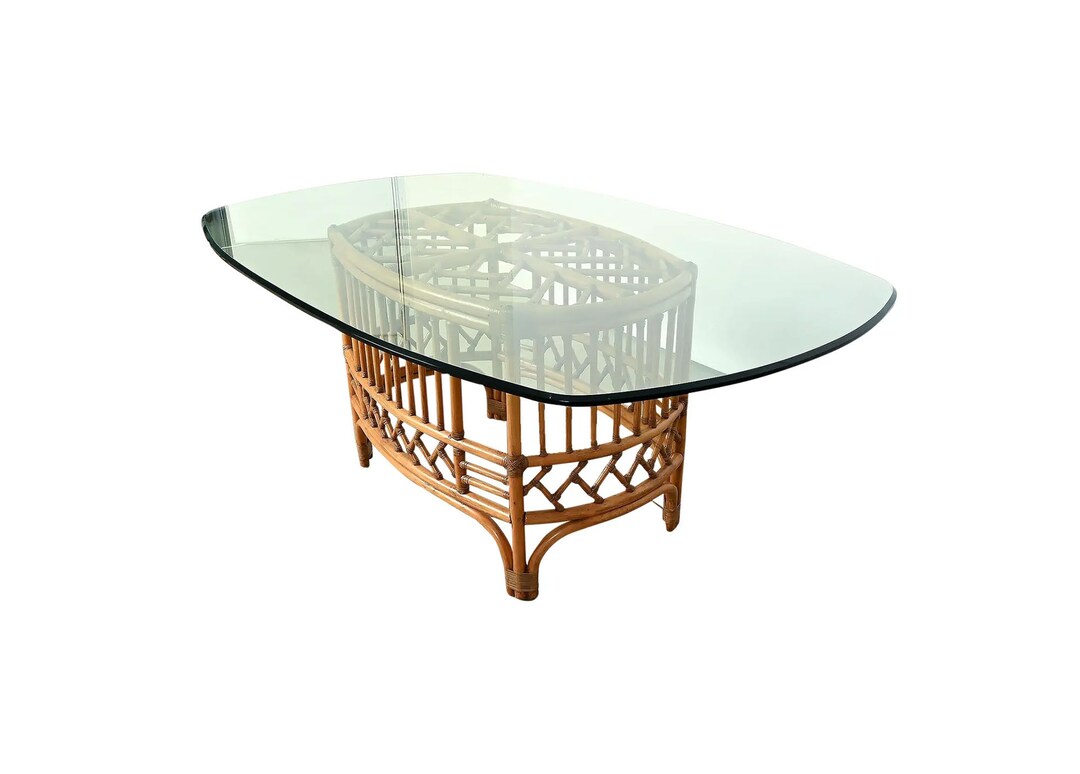 Ficks Reed Dining Table Base Bamboo and Rattan Mid Century - Etsy