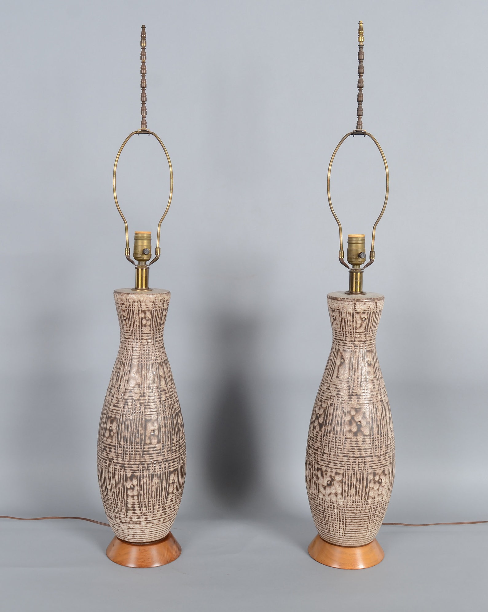 Lee Rosen Design Technics Ceramic Lamps Pair of Lamps Mid | Etsy