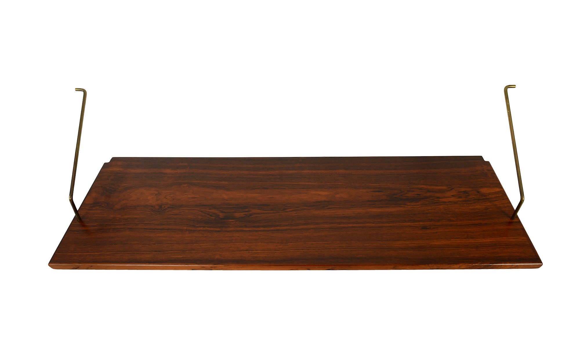 Rosewood Shelf and Brass Brackets 12 Inch by HG Furniture Hansen ...