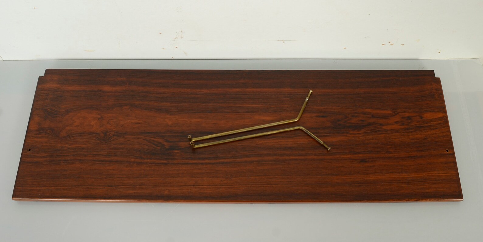 Rosewood Shelf and Brass Brackets 12 Inch by HG Furniture Hansen ...