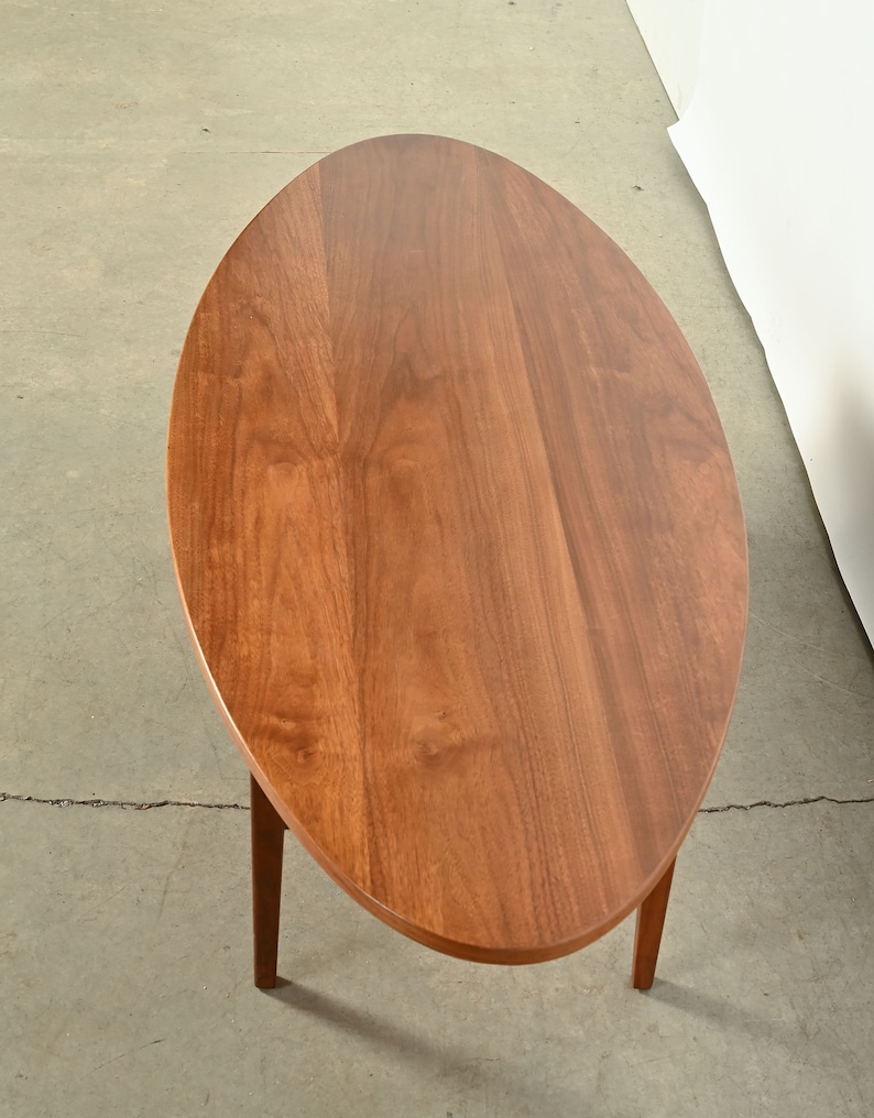 Oval Walnut Coffee Table Kipp Stewart Style Mid Century Modern - Etsy
