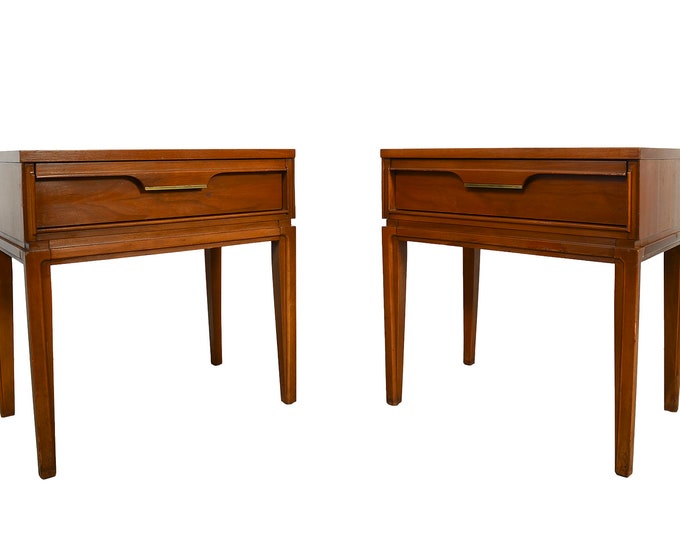 Walnut Nightstands Made by Basic Witz Mid Century Modern - Etsy