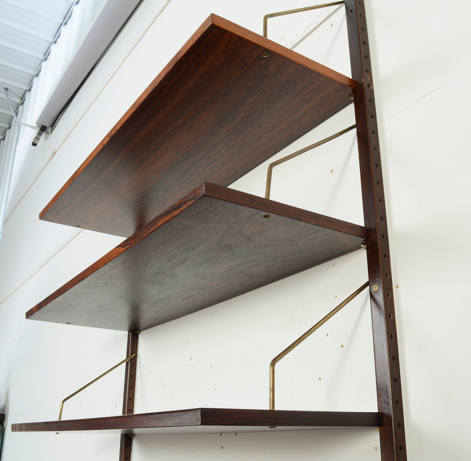 Rosewood Shelf and Brass Brackets 12 Inch by HG Furniture Hansen ...