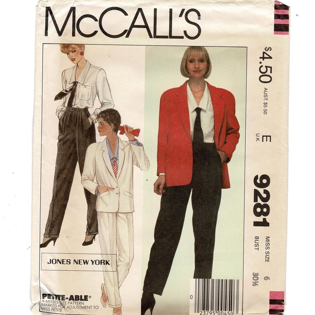 Uncut Mccalls 9281 EASY Suit Sewing Pattern: Misses Size 6 Blazer ...