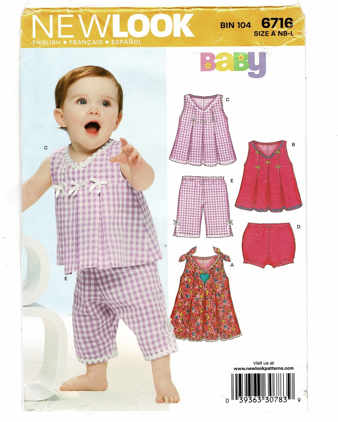 New Look 6716 Baby Dress Top Panties & Pants Sewing Pattern - Etsy