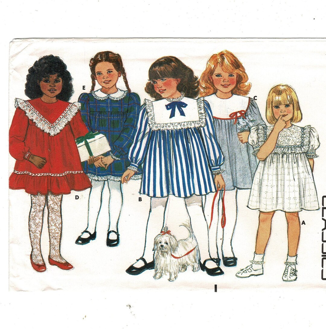 Butterick 3486 Girl Dress Sewing Pattern, Yoke, High Waist, Lace ...