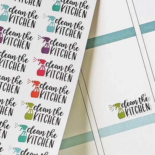 Clean the Kitchen Stickers Cleaning Stickers Set of 48 | Etsy