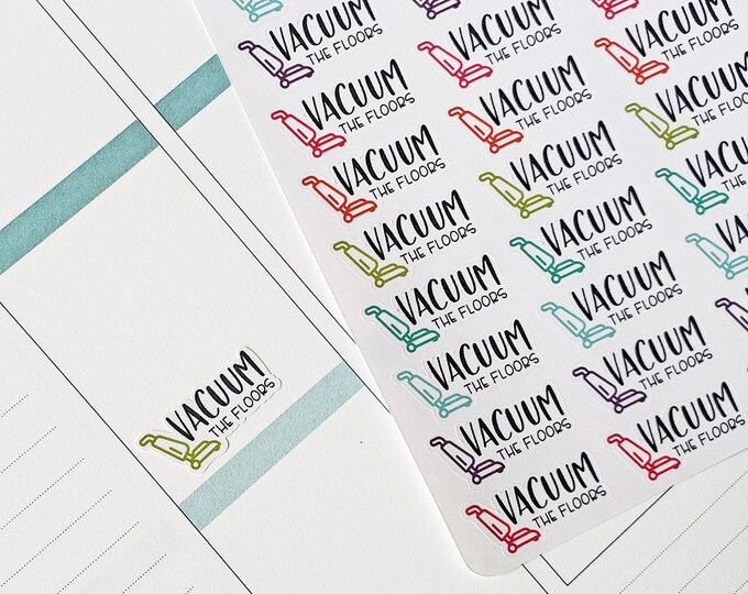 Vacuum Stickers Cleaning Stickers Set of 52 Vacuum the - Etsy