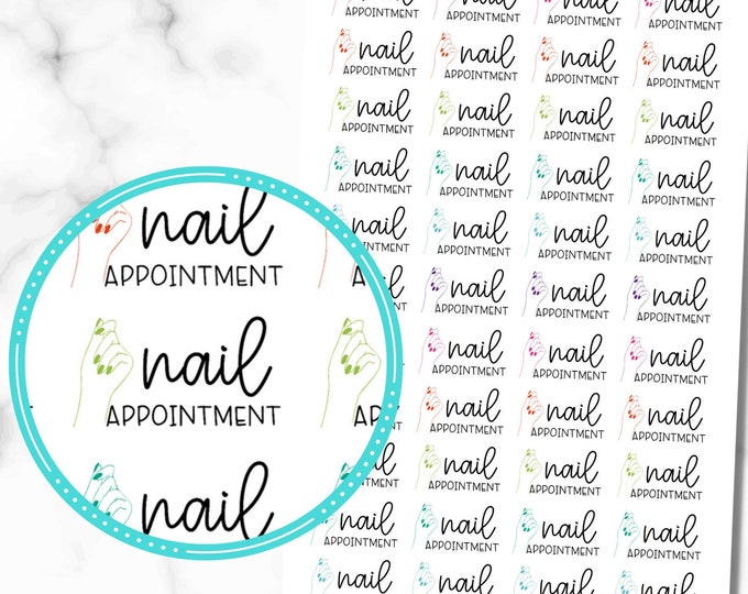 Nail Appointment Planner Stickers Set of 44 Nail Appointment - Etsy