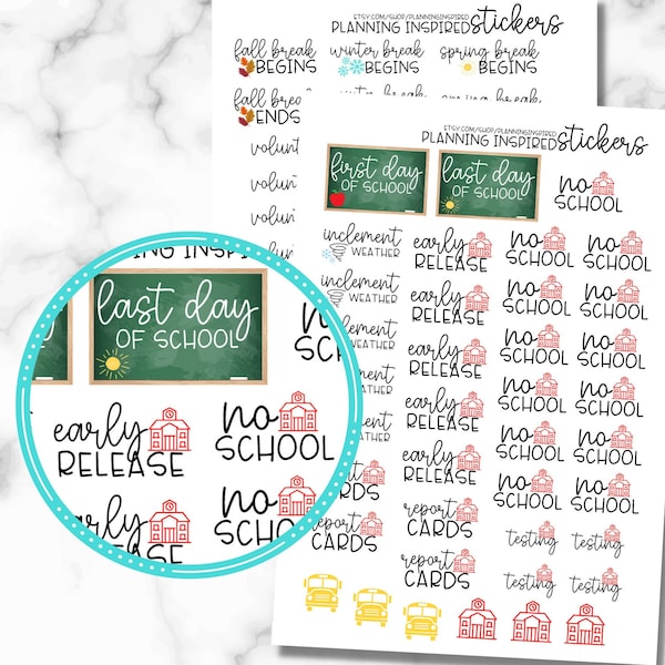 School Year Planner Stickers - Etsy
