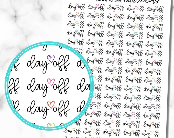 Day off Planner Stickers, Day off Stickers, off Day Stickers, Set of 80 ...