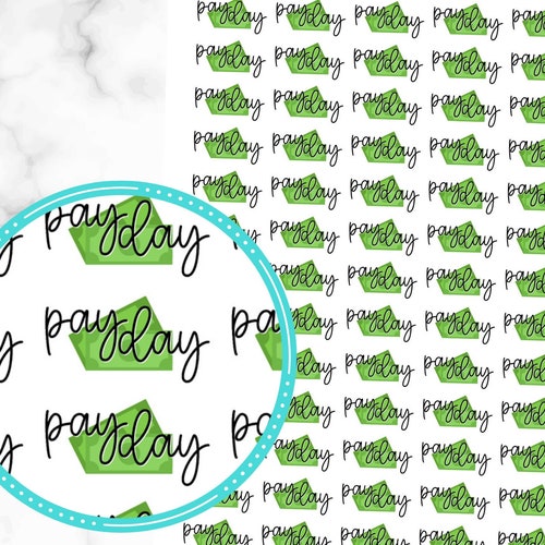 Payday Script Planner Stickers Fits Erin Condren Happy - Etsy