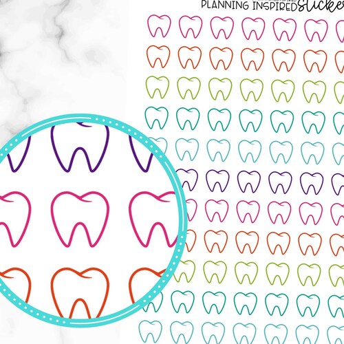 Tooth Icon Stickers Set of 77 Dentist Tooth Icon Planner - Etsy