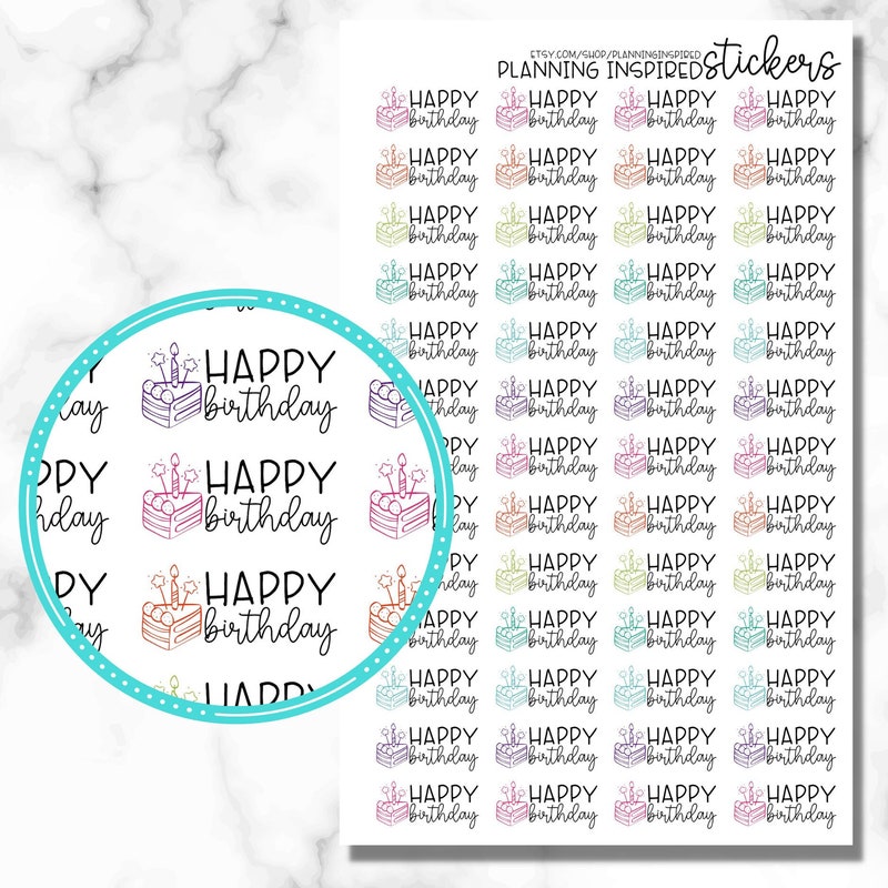 Birthday Planner Stickers - Etsy