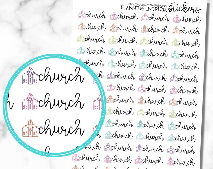 Church Functional Script Stickers S061 Script Word Stickers Stickers ...
