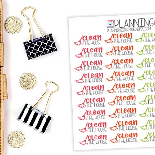 Clean the Kitchen Stickers Cleaning Stickers Set of 48 | Etsy