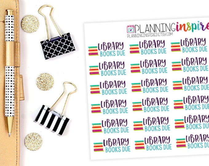 Library Stickers Library Books Due Library Books Due Set of - Etsy