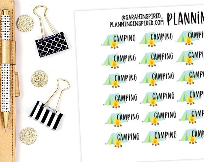 Camping Stickers Camping Planner Stickers Set of 36 - Etsy