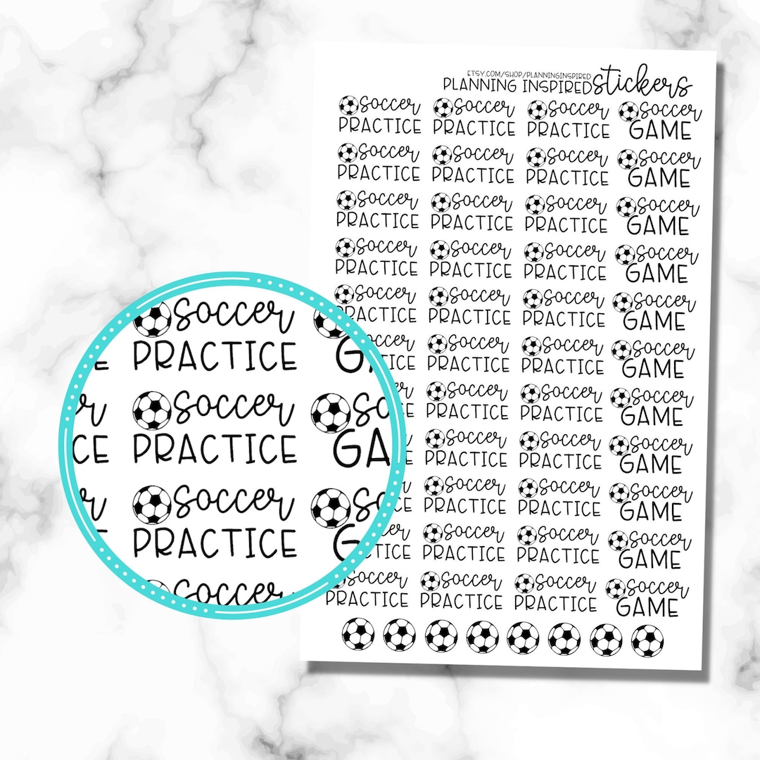 Soccer Stickers, Soccer Practice Stickers, Soccer Game Stickers, Set of ...