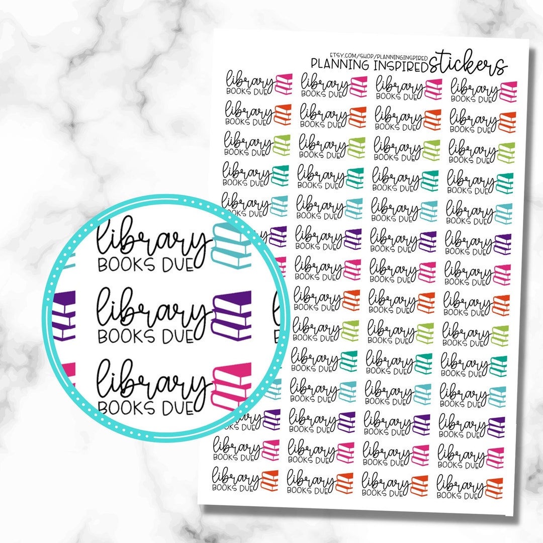 Library Stickers, Library Books Due, Library Books Due Set of 56 ...