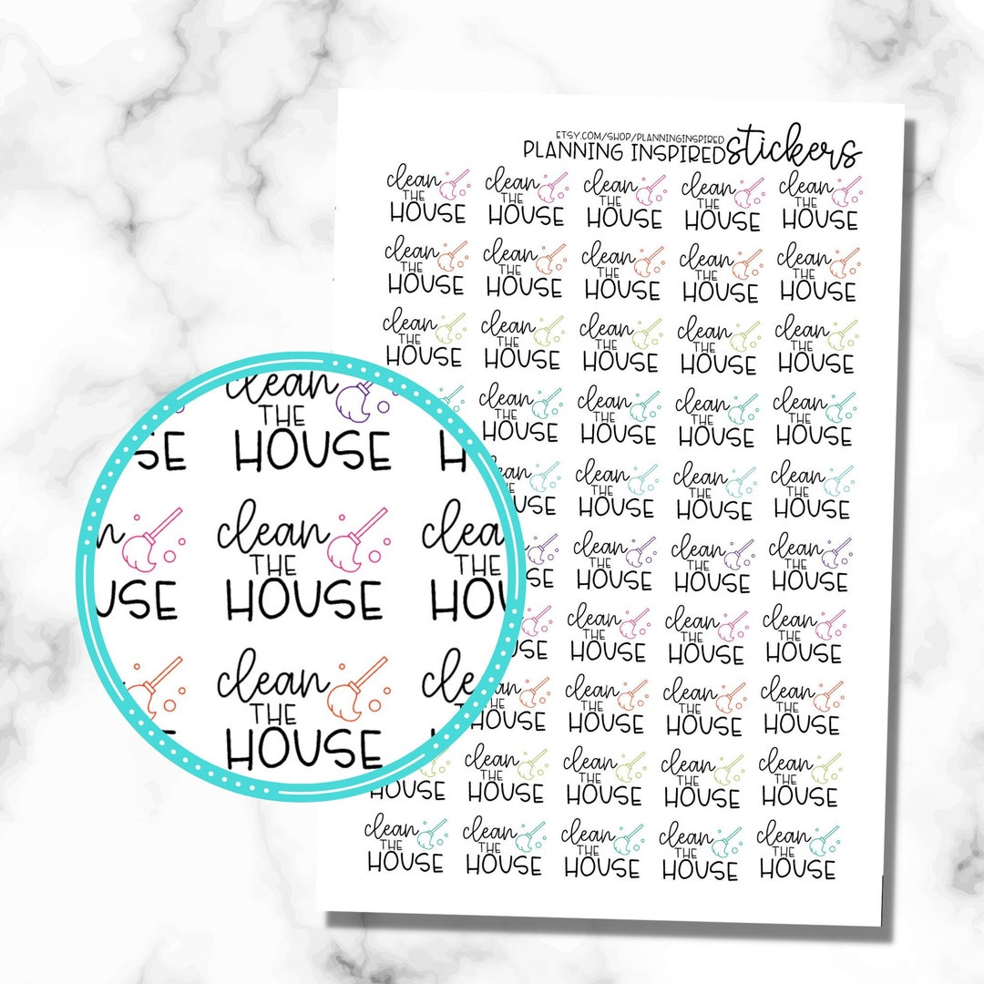 Cleaning Stickers, Chore Stickers, Clean the House, Set of 45 Planner ...