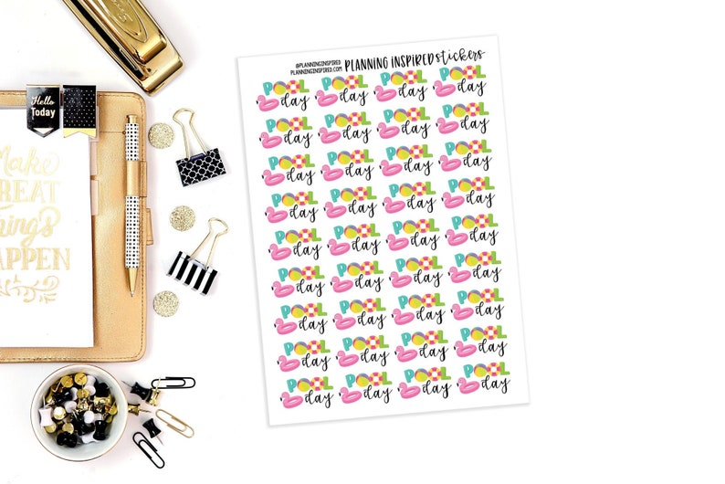 Pool Day Stickers Planner Stickers Pool Stickers Summer - Etsy