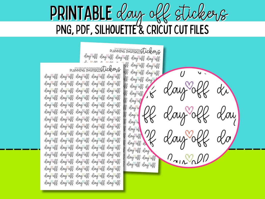 Printable Day off Stickers, Printable Planner Stickers, Day off Planner ...