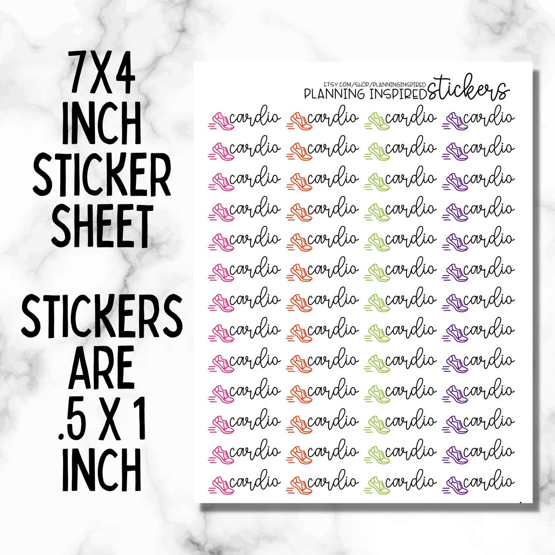Cardio Stickers Workout Stickers Set of 52 Workout Planner - Etsy