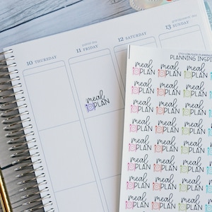 Meal Plan Stickers, Meal Planning Stickers, Set of 50 Planner Stickers ...