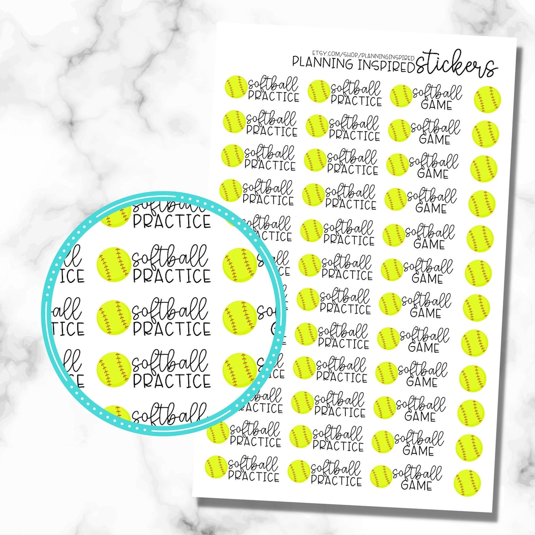 Softball Stickers, Softball Practice Stickers, Softball Game Stickers ...