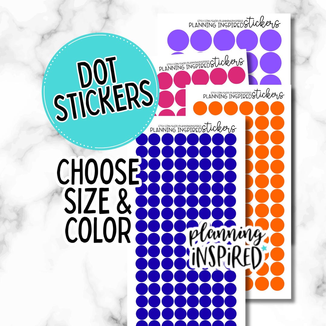 Dot Stickers, Pick Size & Color, for Planners, Journals - Etsy