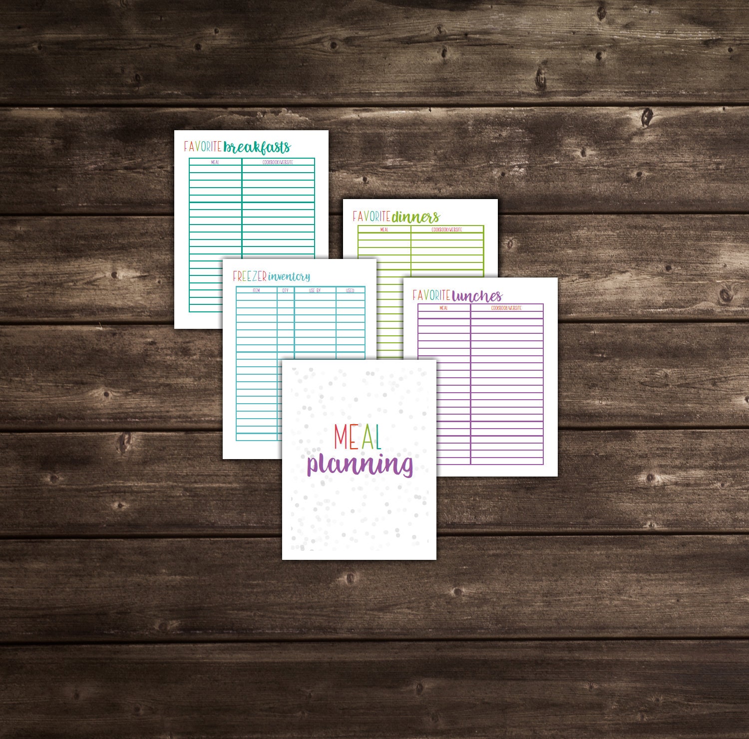 Printable Meal Planner PDF Printable Menu Planner Family | Etsy