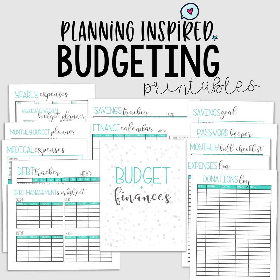 Budget Printables, Finance Planner, PDF Printable Budget Planner, 14 ...