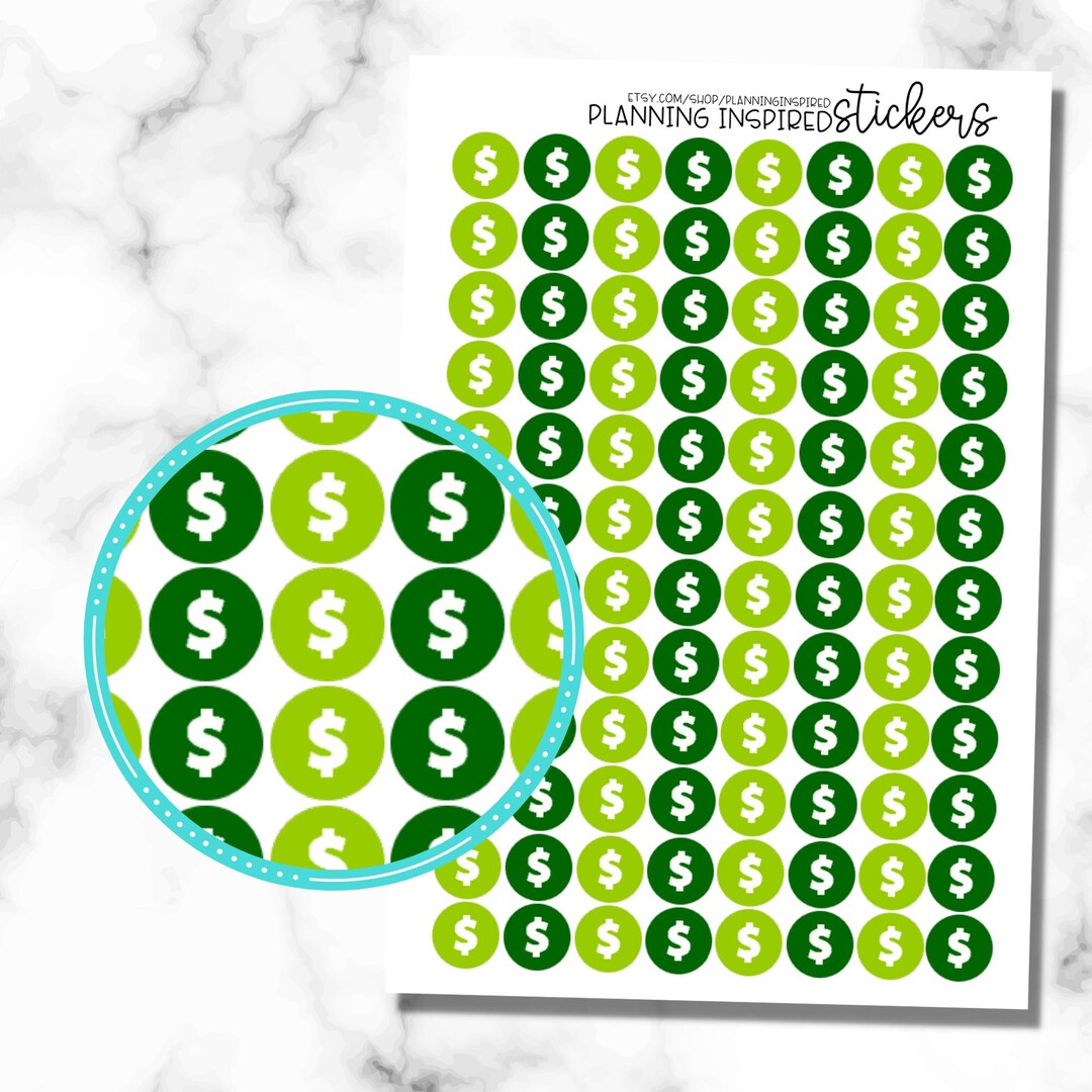 Money Stickers, Set of 96 Money Icon Stickers, Budget Stickers - Etsy