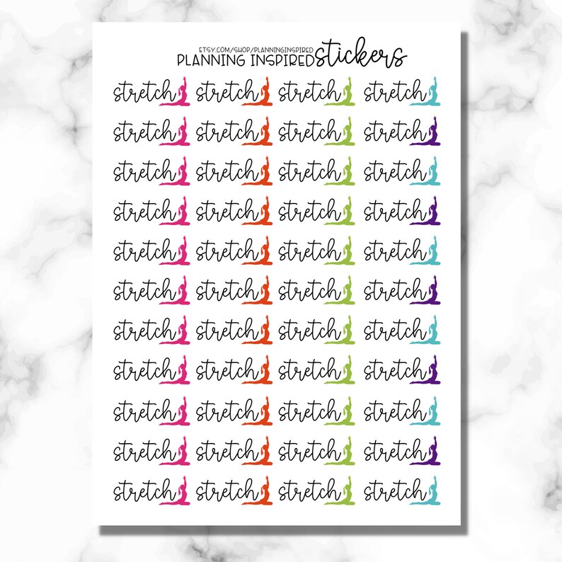 Stretch Stickers Stretching Stickers Workout Stickers Set - Etsy